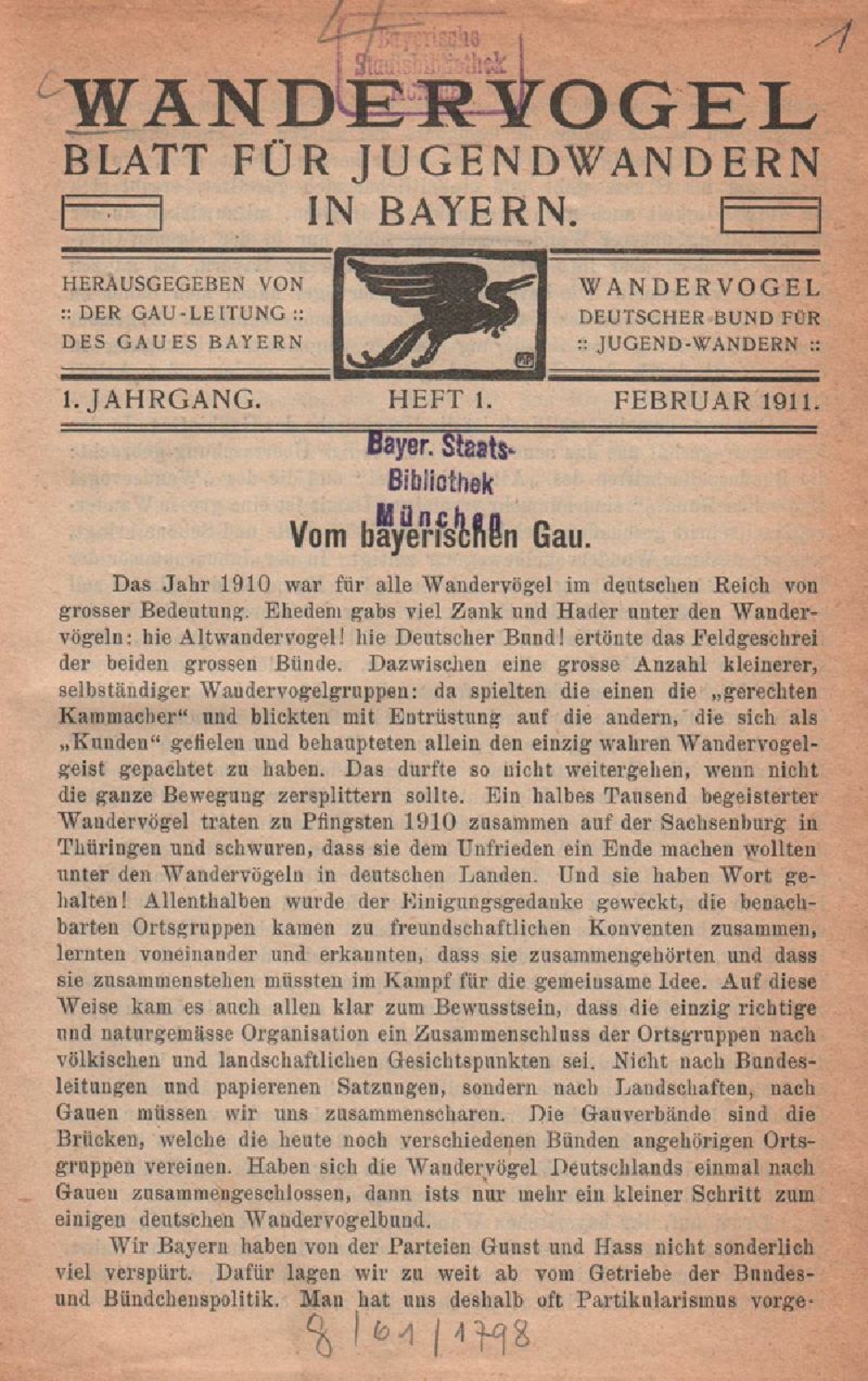 Datei:Wandervogel Heft 1.pdf – Historisches Lexikon Bayerns